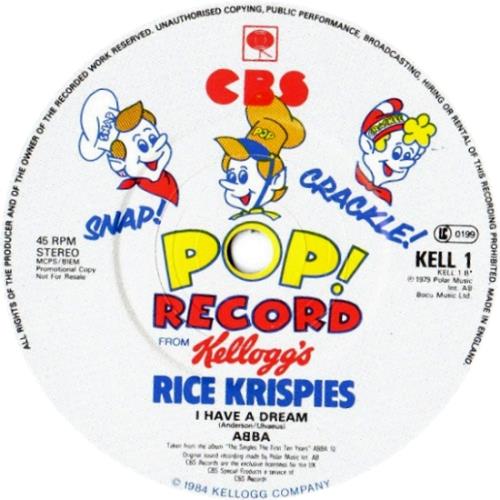 Abba I Have A Dream - Rice Krispies 7" UK Promo 7" vinyl single (7 inch record / 45) (49395)